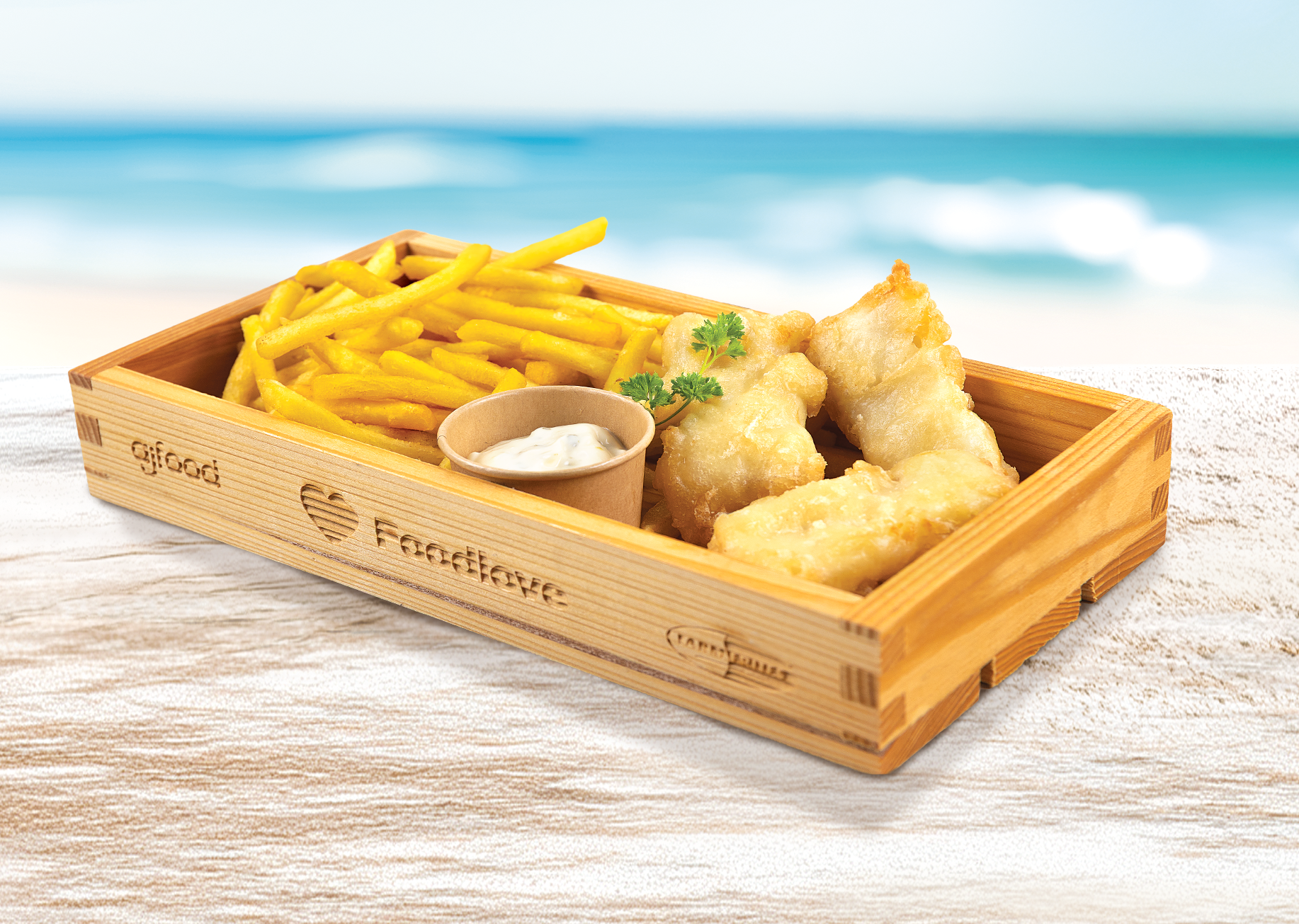 Fish and Chips - Hake in beer batter with fries - AJ FOOD